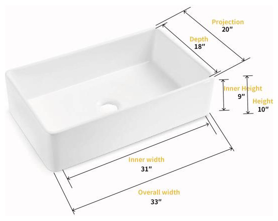 Ancano 30" Single Basin Farmhouse Apron Kitchen Sink - Contemporary ...