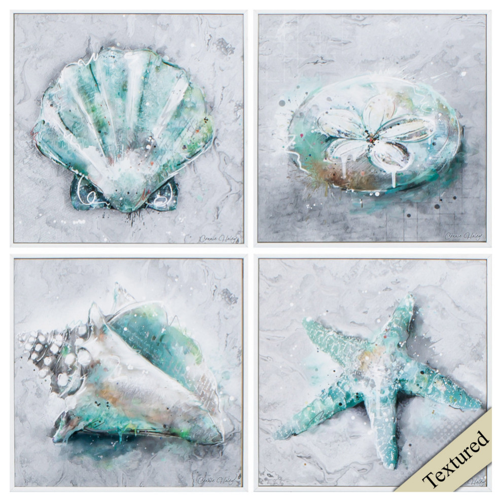 Sealife Artwork, 4-Piece Set - Beach Style - Prints And Posters - by ...