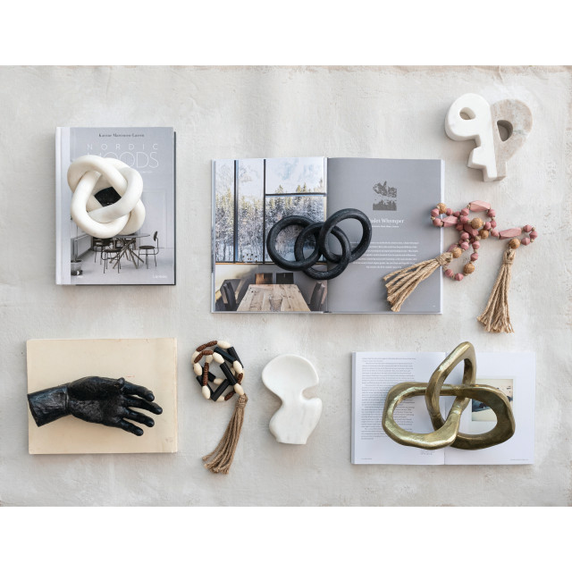 Decorative 2-Tone Marble "&" Figurine, White and Beige - Contemporary ...