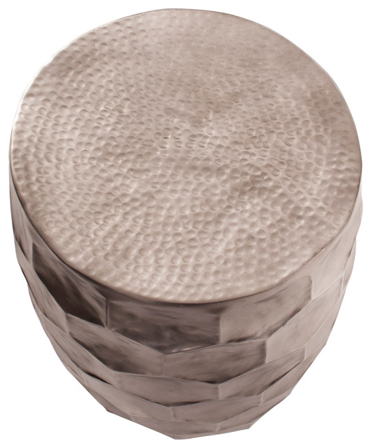 Hammered Aluminum Graphite Stool - Contemporary - Accent And Garden ...