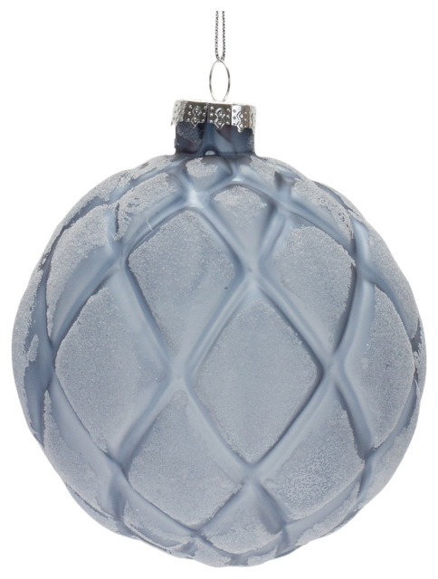 Frosted Glass Ball Ornament, Set of 6 - Modern - Christmas Ornaments ...