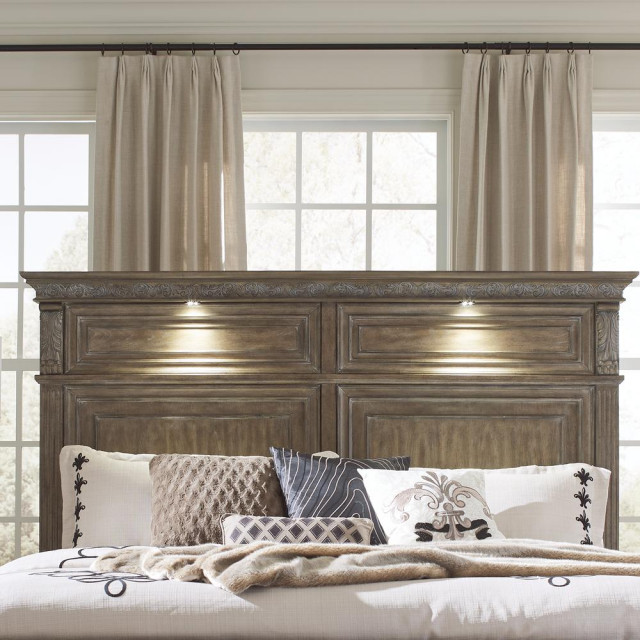 King Panel Headboard Traditional Brown - Traditional - Headboards - by ...