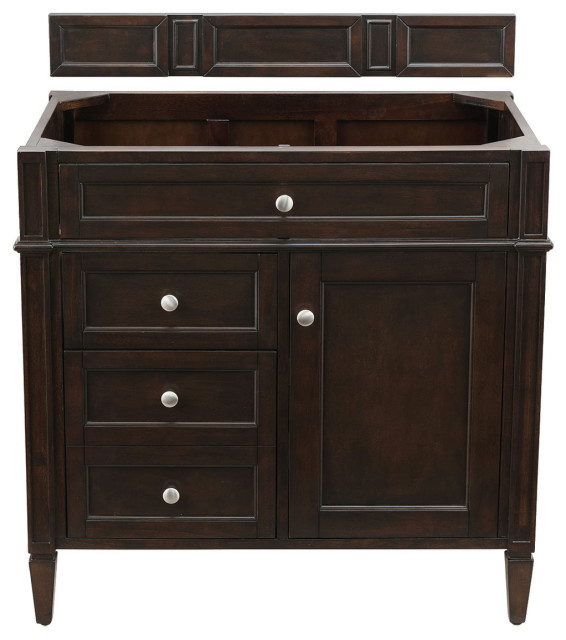 Brittany 36" Burnished Mahogany Single Vanity - Transitional - Bathroom ...