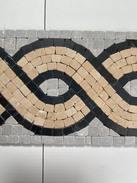 Marble Mosaic Border Accent Listello Tile Wave Nova 4x12 Tumbled, 1 ...