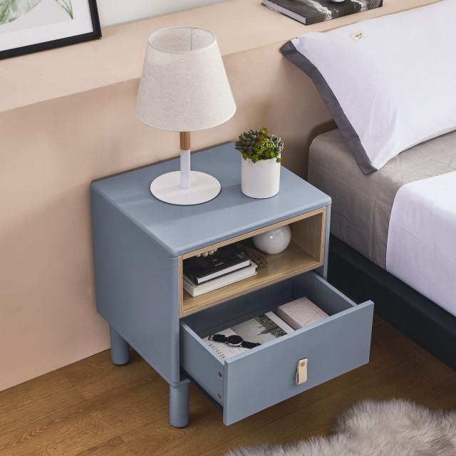 TATEUS Single drawer bedside table, modern style bedside table ...