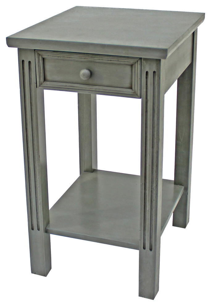 Benzara Transitional Wooden End Table with 1 Drawer and 1 Bottom Shelf ...