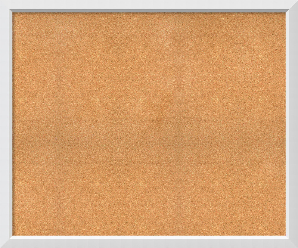 Framed Cork Board, XL-Oversized, Blanco White Wood - Transitional ...