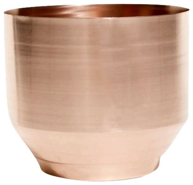 Yield Design Copper Spun Planter, 16" - Contemporary - Indoor Pots And ...