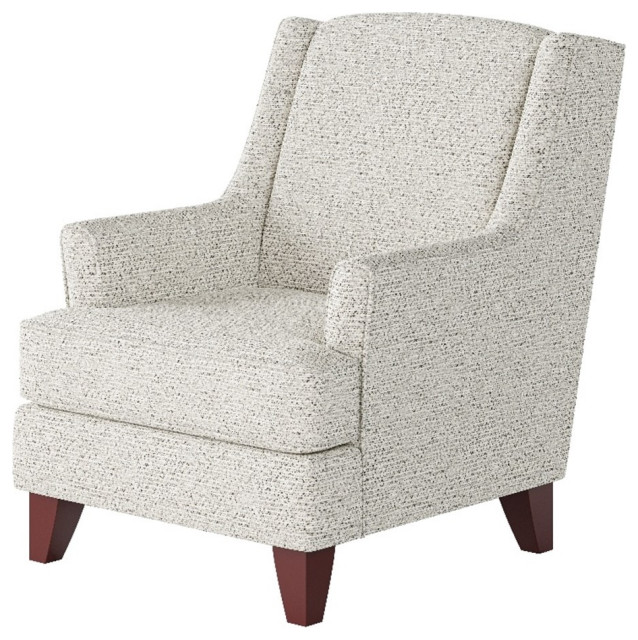 Southern Home Furnishings Chit Chat Domino Fabric Accent Chair White