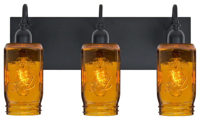 Milo 3 Light Wall Lighting, Black - Eclectic - Bathroom Vanity Lighting ...