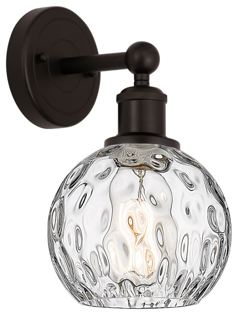 Edison Athens Water Glass 6" Sconce, Oil Rubbed Bronze, Clear Water ...