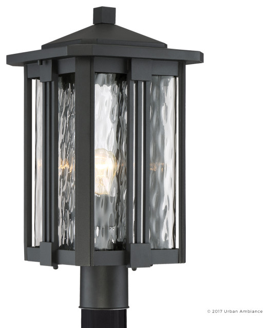 Luxury Craftsman Black Outdoor Post Light, Large, UQL1053, London ...