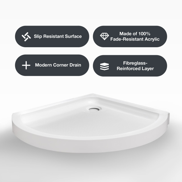 Ove Decors Breeze Shower Kit, Frosted Glass Panels and Base, 32" - Contemporary - Shower Stalls ...