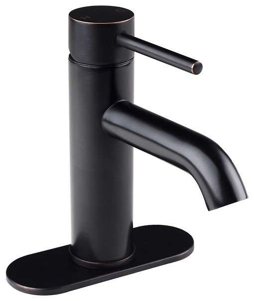 European Single Post Bathroom Faucet with Deck Plate Oil Rubbed Bronze ...