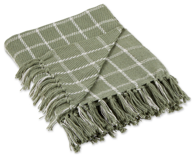 Stonewash Blue Checked Plaid Throw - Throws - by VirVentures | Houzz