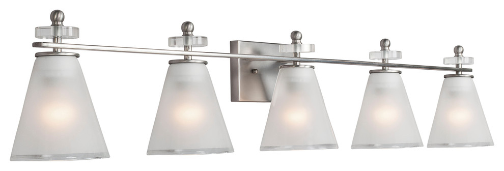 Signature 5 Light Bathroom Vanity Light, Brushed Nickel - Transitional ...