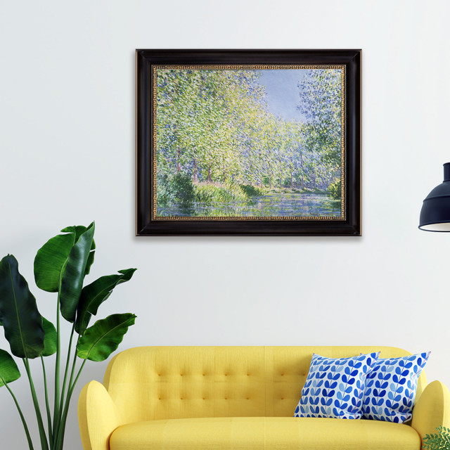 Bend in the Epte River near Giverny by Claude Monet, Print on Canvas, 24'' x 20" - Traditional ...