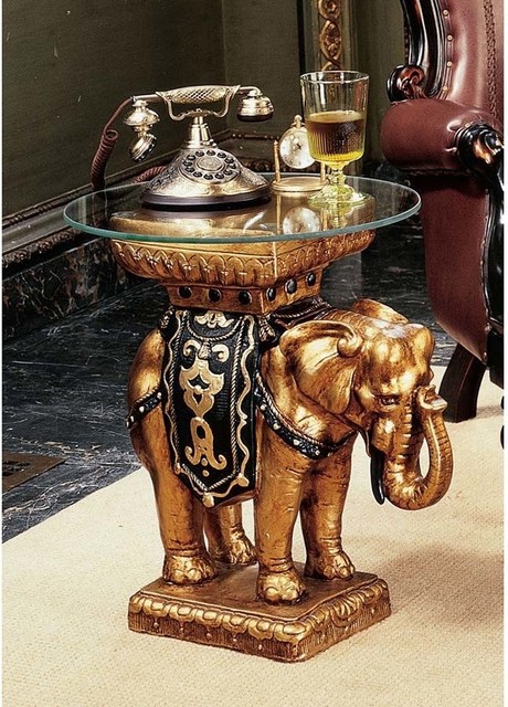 Maharajah Golden Elephant Table - Eclectic - Side Tables And End Tables ...