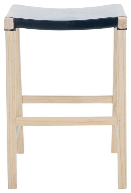 Jacoby Rectangle Counter Stool, Set of 2, Black/Natural - Transitional ...