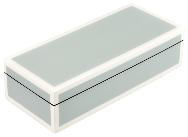 Lacquer Long Pencil Box, Cool Gray - Contemporary - Decorative Boxes ...
