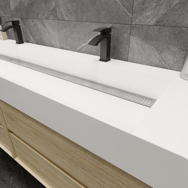 MAX 72" Double Floating Bath Vanity With Acrylic Sink - Modern ...