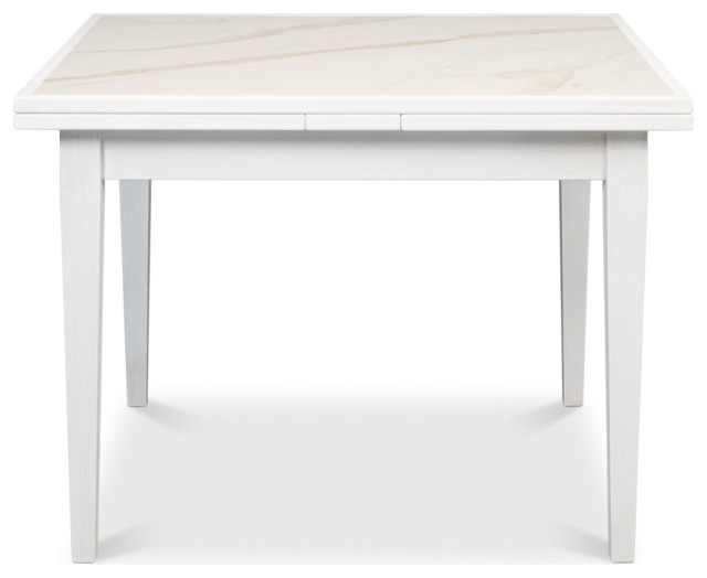 Paolino Square Extendable Dining Table Cortina White - Transitional - Dining Tables - by ...