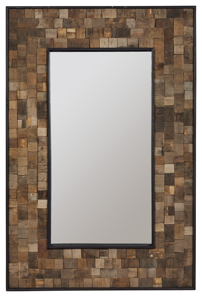 Reclaimed French Wine Barrel Bordeaux Mirror - Rustic - Wall Mirrors ...