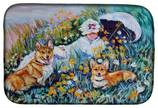 Corgi Classics Dish Drying Mat - Contemporary - Placemats - by the ...