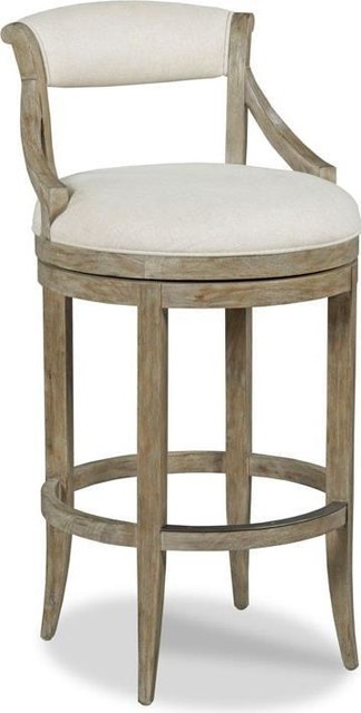 Bar Stool WOODBRIDGE TAYLOR Curved Top Rail Squared Tapered Legs ...