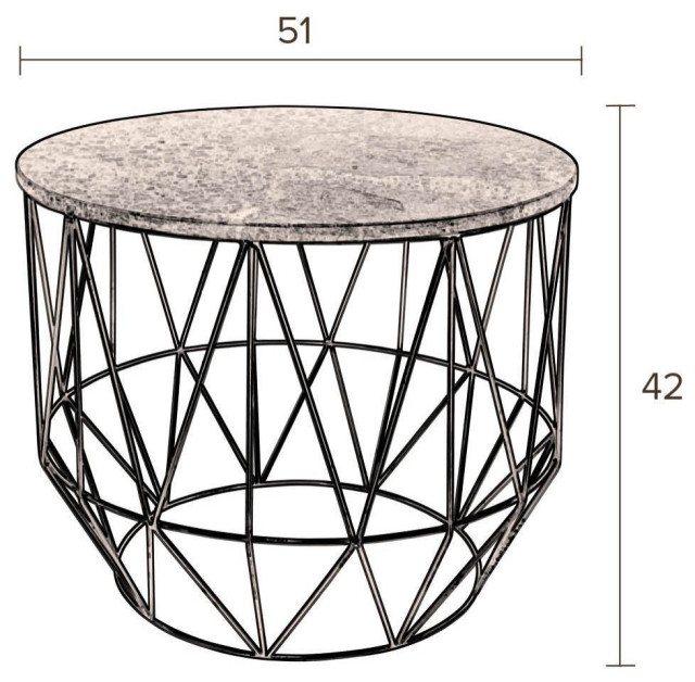 Geometric Wire Base End Table | Dutchbone Boss - Contemporary - Side ...