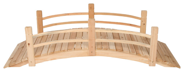 Natural Cedar Garden Bridge, 6 Ft. - Transitional - Garden Statues And ...