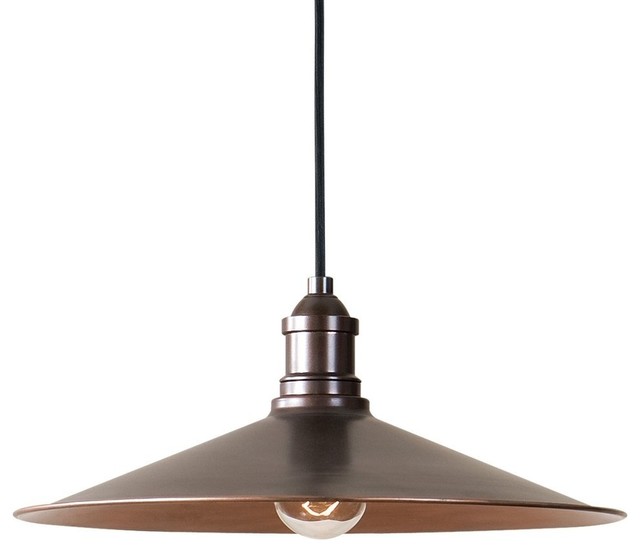 Industrial Retro Copper Finish Pendant, 1-Light Metal Dome - Industrial ...
