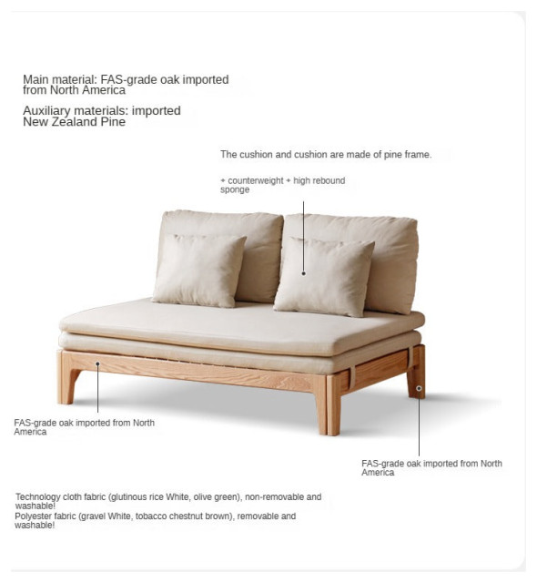North American oak Solid Wood Sofa Bed - Transitional - Sleeper Sofas ...