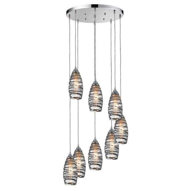 Twister 8-Light Round Pendant Fixture - Contemporary - Pendant Lighting ...
