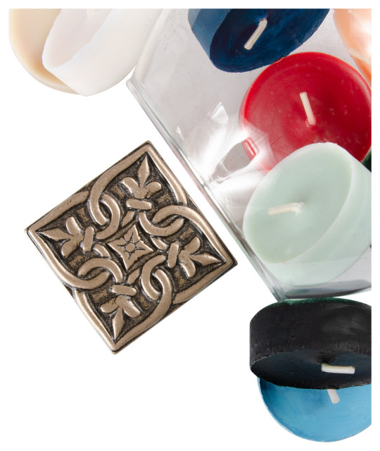 Romance Metal Insert Tile for Bathroom, Wall and Kitchen 2"x2" Bronze ...