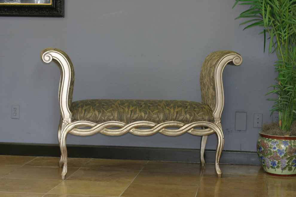 Traditional Bench with Arm - Victorian - Upholstered Benches - by ...