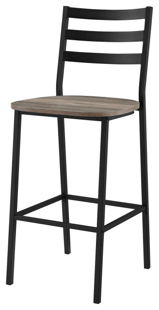 Industrial Slat Back Counter Stools, Set of 2 - Grey Wash ...