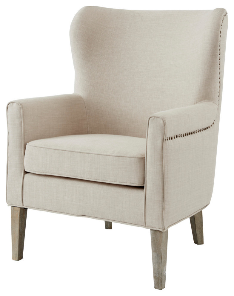 Madison Park Colette Electic Orange Floral Round Wingback Accent Chair ...