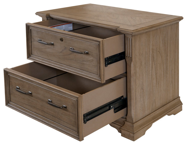 Traditional Wood Lateral File Storage File Drawer Fully Assembled Light ...