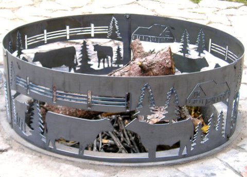 Cows On The Farm Fire Ring, 30", 48 - Farmhouse - Fire Pits - by P&D ...