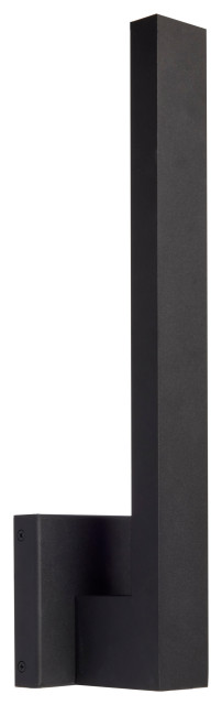 Raven LED Outdoor Sconce - 18 Inch - Textured Matte Black - 15W 3000K ...