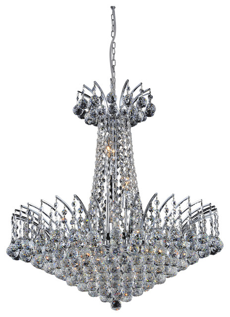 Posh 22 Light Down Chandelier With Chrome Finish - Contemporary ...