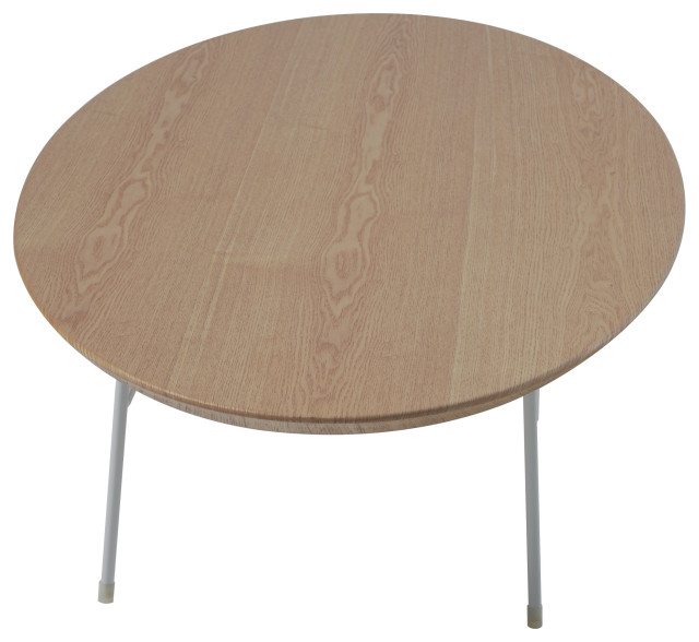 LeisureMod Rossmore Oval Coffee Table With White Steel Frame ...