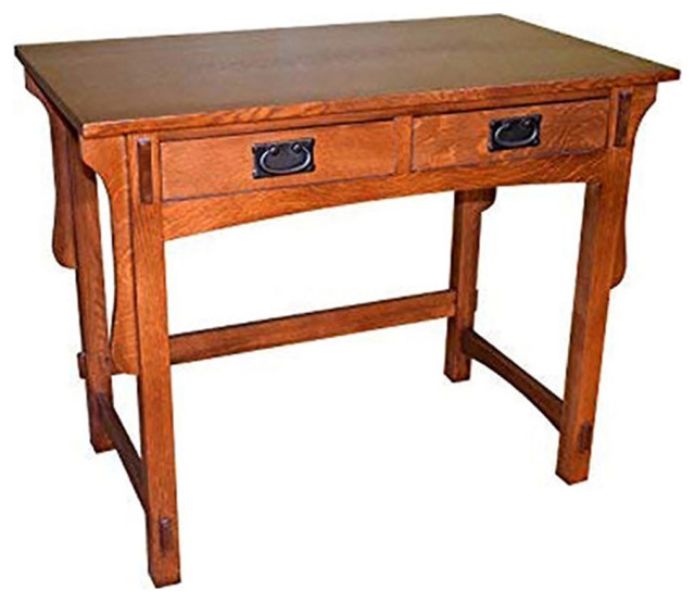 Crafters and Weavers Arts and Crafts Wood Library Table in Cherry ...