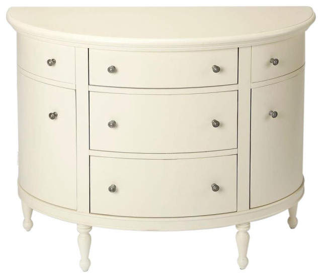 Traditional White Demilune Console By Butler - Traditional - Console ...