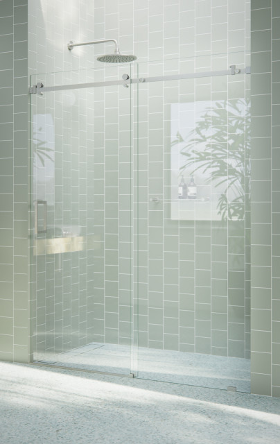 60-64"x78" Frameless Sliding Shower Door With Square Hardware - Contemporary - Shower Doors - by ...