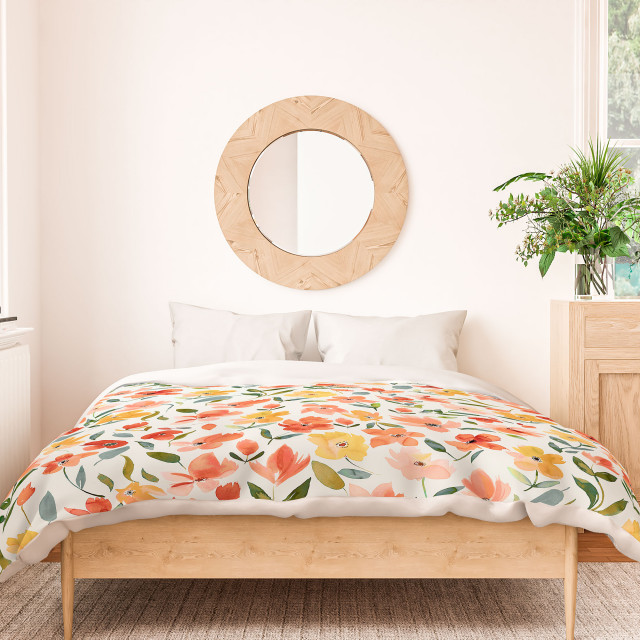 Deny Designs Ninola Design Countryside Fresh Flowers Duvet Cover, Queen ...
