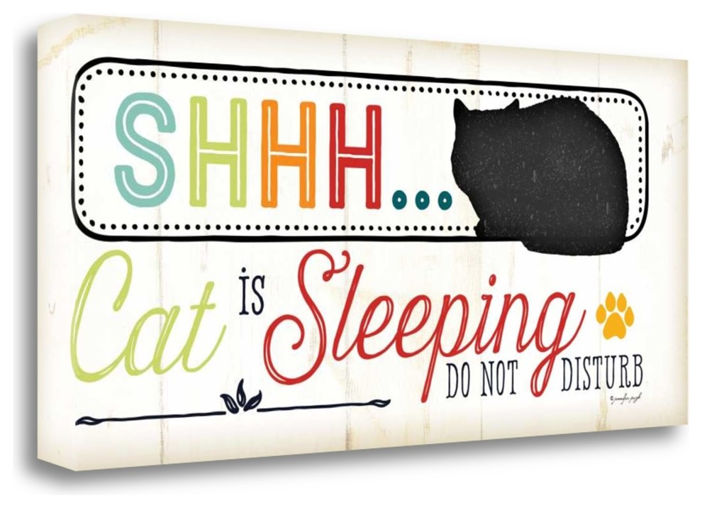 "Shhh Cat Is Sleeping - Color" By Jennifer Pugh, Giclee On Gallery Wrap ...