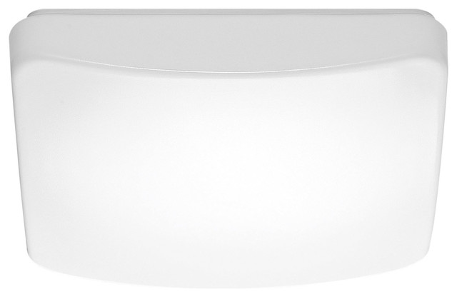 11" Flush Mounted LED Light Fixture, Square, White, With Occ Sensor ...