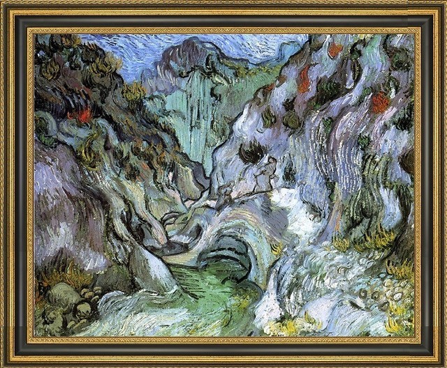 Vincent Van Gogh Ravine Framed Canvas Print, 20"x25" - Traditional ...